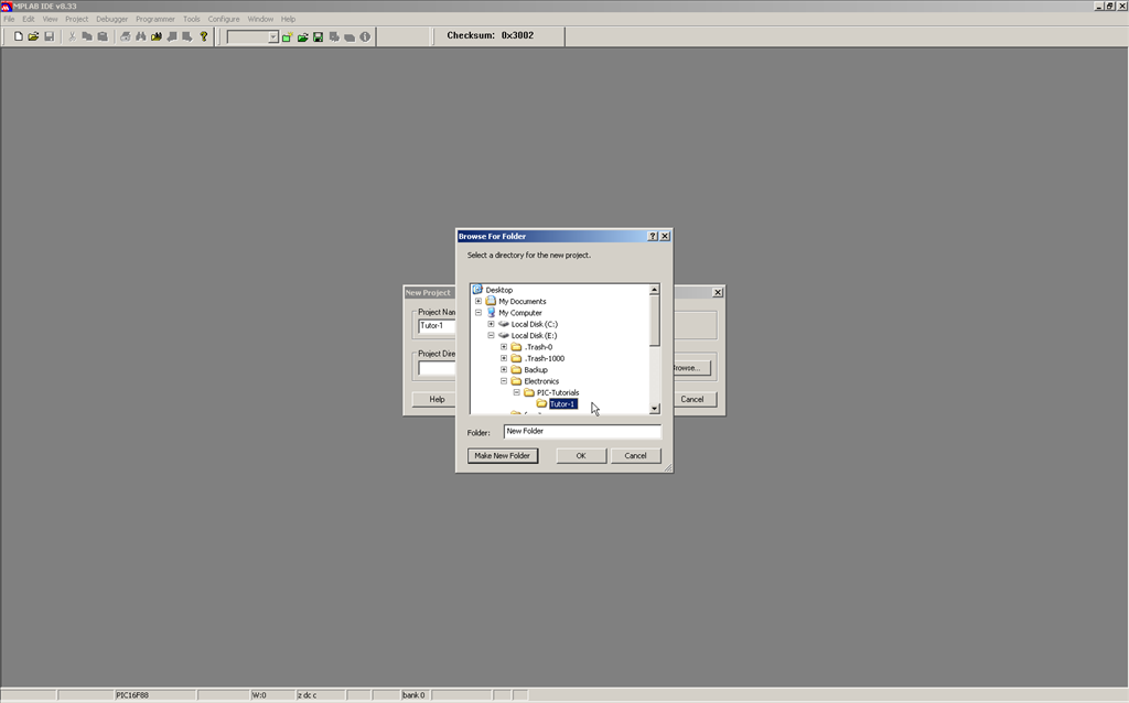 Creating A New Project In Mplab Microchip Pic Microcontroller