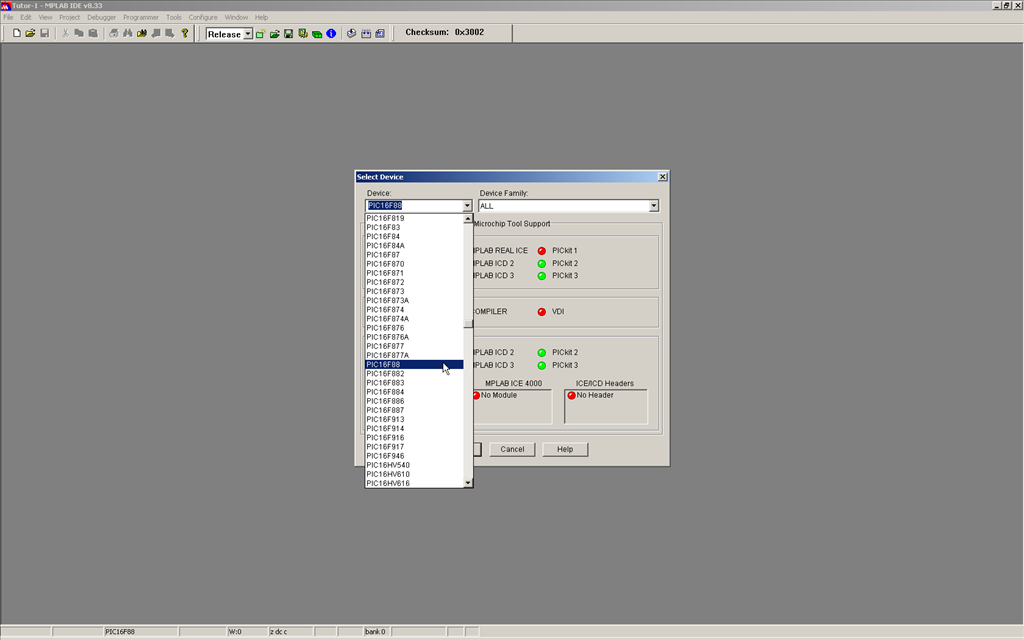 Creating A New Project In Mplab Microchip Pic Microcontroller
